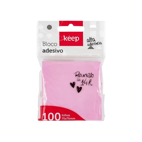 BLOCO ROSA 75X75 100 FLS KEEP – TudoOffice